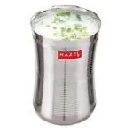 Buy HAZEL Stainless Steel Damru Shape Jumbo Water Lassi Glass Set of 2, 650 ML Each Online at ...