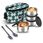 Buy Home Puff Unbreakable and Spillproof Round Lunch Box with Lid and ...