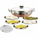 Buy JKLOGO Multi Kadai with Copper Bottom dhokla Cooker 6 Plate-Idli ...