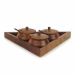Buy MYNAKSHA Wooden Triangular Mukhwas Container Supari Saunf Container ...