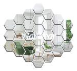 Buy WallWear Hexagon 30 Silver Acrylic Mirror Wall Stickers Online at ...