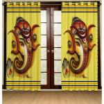 Buy Frimerr Multicolor Gaja Mukh Ganesha 3D Digital Printed Window ...