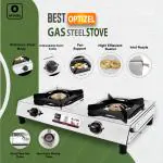Buy OPTIZEL PITTEN 2Burner Stainless Steel LPG Gas Stove I Manual ...