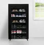 Buy POWEREST Portable Folding Shoe Rack 6 Layer Almirah with Cover ...