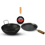 Buy The Indus Valley Pre-Seasoned Iron Cookware Set + Free Tadka Pan ...