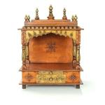 Buy Antique Rustic Handpainted Wooden Home Temple - Puja Mandir for ...