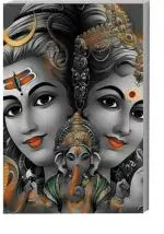 Buy Surmul Multicolor Sunboard Medium Shiva With Parvati And Ganesha Home Temple Online at Best ...