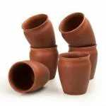 Buy Liolis Handmade Clay Kulhad Tea Cups-Set of 6 (Brown) Online at ...