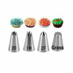 Buy KUNYA 2F 2D 1M Grass DIY Cream Rose Flower Piping Nozzles Tips ...