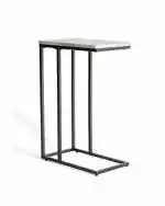 Buy AVA DESIGNS Gold And White Metal C Shape Table (40. 6 x 24. 1 CM ...