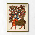 Buy MAMTA DEVI ART AND CRAFT_Framed Gond Painting | Traditional Indian Folk Art | Multicolor ...