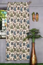 Buy Parda Online Blue and Green Jacquard, Polyester Floral Eyelet ...