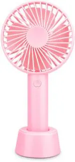 Buy Flysto Pink Plastic Rechargeable Hand Fan Portable Online at Best ...