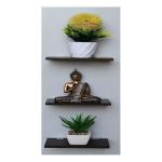 Buy Captiver Engineered Wood Wall Mount Décor Shelf Rack 3 Tier 12X20 ...