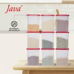Buy JAVA - 2000 ml Plastic Grocery Container (Pack of 9, Red) Online at ...