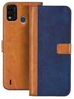 Buy CASECRAFT Itel A48, L6006 Blue Artificial Leather, Silicon Mobile ...