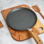 Buy Femora Iron Flat Tawa 10 Inch(25 Cm), Tava for RotiWooden Handle ...