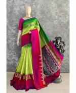 Vikas Handlooms Pochampally ikat pattu silk special kaddi border ...