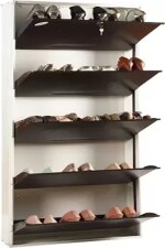 Buy Babbar Steel 5 Door Metal Wall Mounted Shoe Rack Steel Shoe And ...