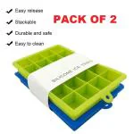 Buy Satsun Multi Purpose Ice tray Blue, Green Silicone Ice Cube Tray ...