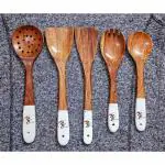 Buy NABIL CREATION Wooden Spoon Set of 5 Best Item for Your Kitchen ...
