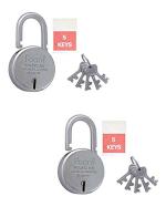 Buy Foora Silver Round Lock And Keys 10 Silver Keys With Keychain 65 mm ...