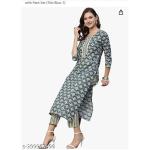 Buy DHARMA ENTERPRISE Women Cotton Blend Printed Kurti Pant Set Online at Best Prices in India ...
