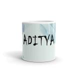 Buy Rish Aditya Name Theme Printed Light Blue Ceramic Coffee Mug, 350 ...