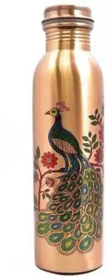 Buy GHAGAR Peacock Printed Copper Bottle 1100 ml Bottle (Pack of 1 ...