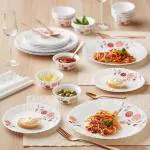Buy Larah by Borosil Galaxy Dahlia Opalware Dinner Set Set, Opal Glass ...