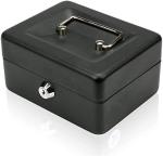 Buy Delzon Black Metal Money Bank With Key And 4 Coin Compartment Tray ...