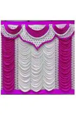 Buy Ayushkacrafts Pink and White Bright, Embroidery Cloth Parda ...