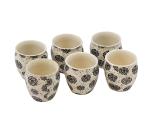 Buy Freakway Hand-Painted Ceramic Floral kulhad Set of 6 Cups |kullad ...