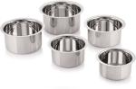 Buy NEELAM Stainless Steel Flat Bottom Tope Set of 5 Pcs Cookware Set ...