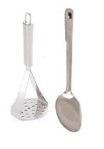 Buy Stainless Steel Potato Masher With Stainless Steel Paan Spoons and ...