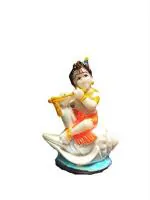 Buy Sai Amrut Multicolor Resin Lord Krishna Sitting On Conch Shell ...
