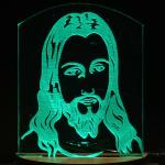 Buy Risentshop Multicolor Acrylic, Wooden Jesus Usb 3D Illusion Rgb 7 ...