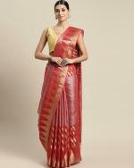 Buy SWATIKA Women Red Tissue Traditional Saree (Free Size) Online at ...