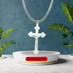 Buy ANVIKA Trending Silver Chain With Religious Jesus Locket Men's ...