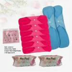 Buy Re:pad Reusable Sanitary Pads for Women - Pack of 8 (6 Maxi Pink ...