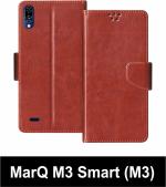 Buy Sbms Marq M3 Smart Brown Artificial Leather Shock Proof Flip Cover ...