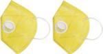 Buy Rockjon Yellow N95 Pollution Respirator Face Mask Washable And ...