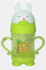 Buy Te Quiti Green Plastic BPA Free Non-Toxic Rabbit Design Water Bottle With Sipper For Kids ...