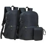 Buy FATMUG Travel Backpack For Casual Trips -Foldable, Light-weight ( 25 L , Black)- Set of 2 ...