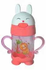 Buy Te Quiti Pink Plastic BPA Free Non-Toxic Rabbit Design Water Bottle With Sipper For Kids ...