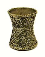 Buy Utkal Crafts Dull Gold Metal Dhokra Designed Dumbell Shaped Pen ...