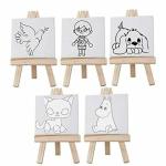 Buy Grandink Wooden White Pre Printed Canvas Easel For Kids (Pack Of 5 ...