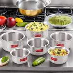 Buy Hazel Aluminium Flat Bottom Patila Tope (Set of 5) Online at Best ...