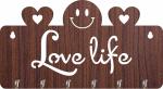 Buy Lacuna Love Life Smile Heart Wood Key Holder - 6 Hooks Online at ...