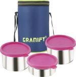 Buy Granify A-561 Green Stainless Steel Lunch Box with 3 Stainless ...